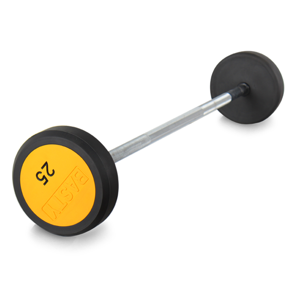 DP-05B Factory price black yellow fixed rubber barbell whole_BFT Fitness