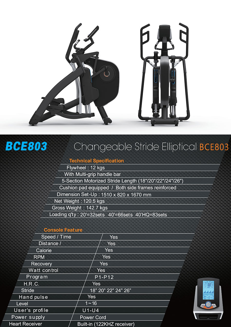 BCE803 China Crane Exercise Bike Changeable Stride Elliptical Climbers ...